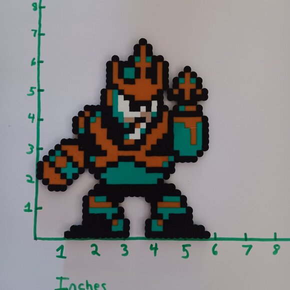 Perler, Megaman | Wall Decor | Perler Bead Art Of Wave Man From Megaman ...